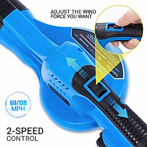 WISETOOL 20V Leaf Blower Cordless, Battery Powered Leaf Blower with 2 Battery and Charger, Rechargeable Electric Handheld Leaf Blowers Variable Speed with 2 Tubes for Patio, Lawn, Leaves