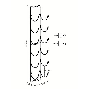 Elbourn Towel Rack Wall Mounted Metal Wine Rack Washcloths Bathrobe Storage Shelf Organizer Hand Towels Holder for Bathroom Cloakroom - Black