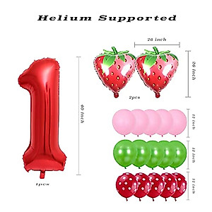 Strawberry Shortcake 1st Birthday Party Decorations,Sweet One Strawberry Birthday Decor,Berry Sweet Themed Birthday Party Supplies for Girl's First Birthday