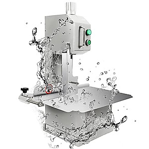 850W Commercial Meat Saw Bone Cutter 19.1"x14.2" Workbench for Butchering, 110V 1.2HP Butcher Bandsaw Electric Frozen Meat Cutting Machine with 6 Sawing Blade