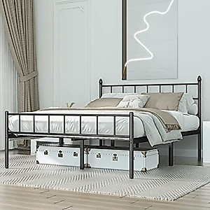 UYUK Queen Size Metal Bed Frame with Headboard, Large Storage Space Under The Bed, Heavy Duty Easy Assembly