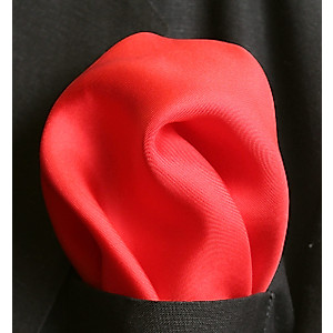 Royal Silk Fine Red 100% Silk Pocket Square for Men Full-Sized 17"x17"