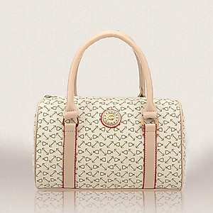 Cayla Women Handbags and Purse 6Pcs Set Printing Pattern Leather Tote Bags Shoulder Bag Satchel Top Handle Handbag Wallet-coffee