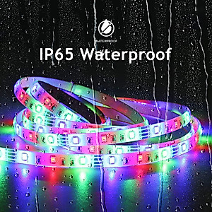 CHARKEE Outdoor LED Strip Lights Waterproof 32.8ft (16.4ft*2), LED Tape Lights with Remote, RGB Light Strips Outdoor, Room Lights Color Changing for Bedroom, 12V LED Light Strip Waterproof