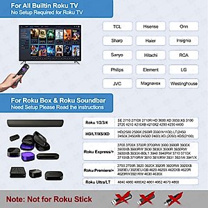 Newest Universal Remote Control for Roku Players and Roku TV Remote, for Roku 1 2 3 4, Roku Express/+, Roku Premiere/+, and TCL Hisense Onn Element Sharp Philips Roku TV (Not for Roku Stick and box)