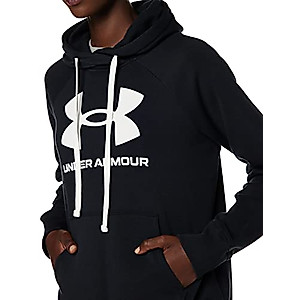 Under Armour Women's Rival Fleece Logo Hoodie , Black (001)/White , X-Small