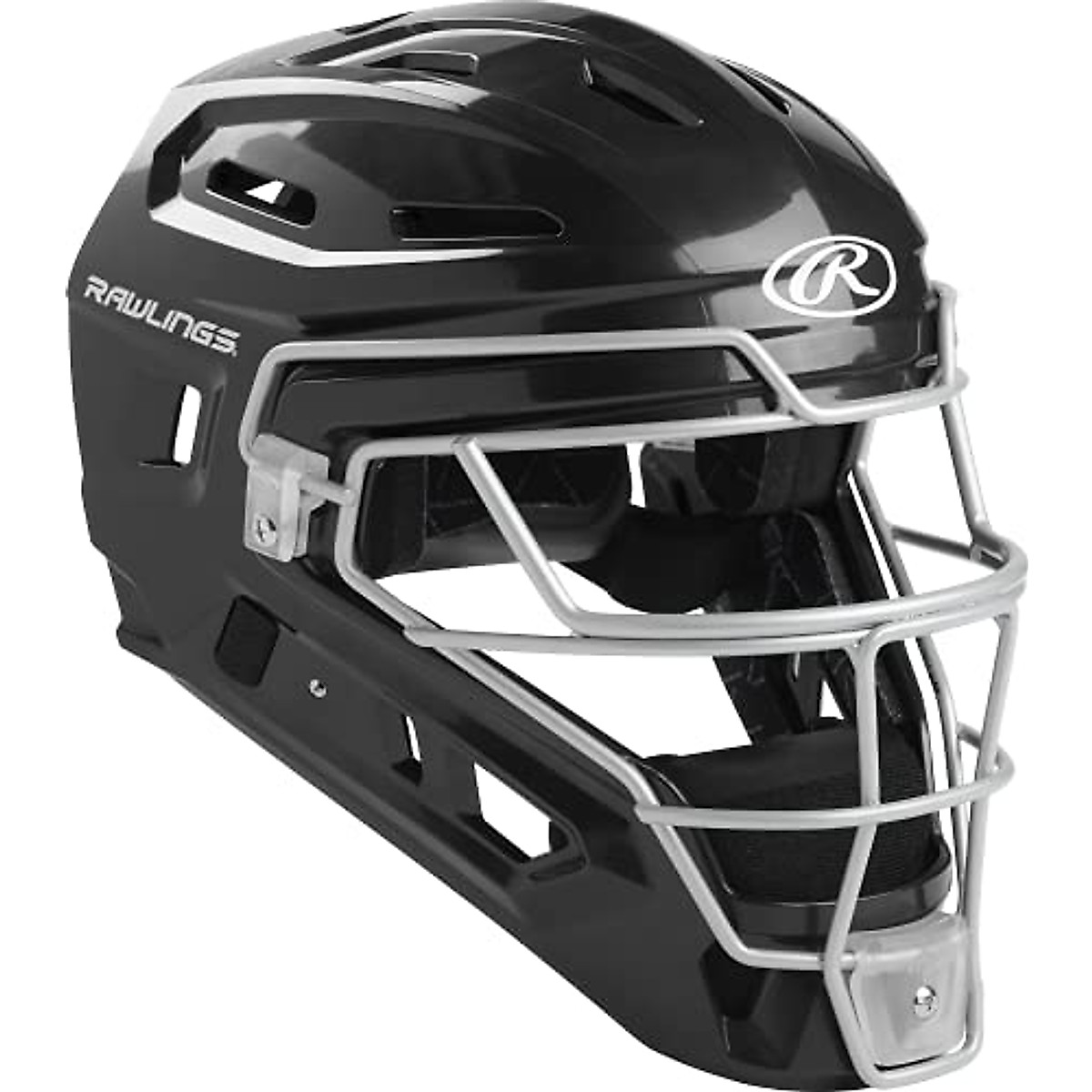 Rawlings | RENEGADE 2.0 Catcher's Helmet | Baseball | Senior (7 1/8" - 7 1/2") | Black/Silver