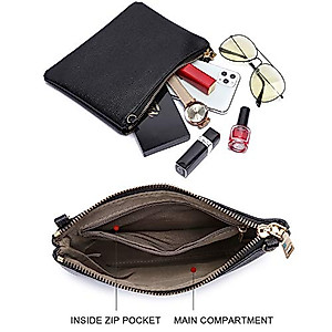 AMELIE GALANTI womens small crossbody strap handbag bag,Soft Leather Fabric Delicate Durable Fashion Design (Black)