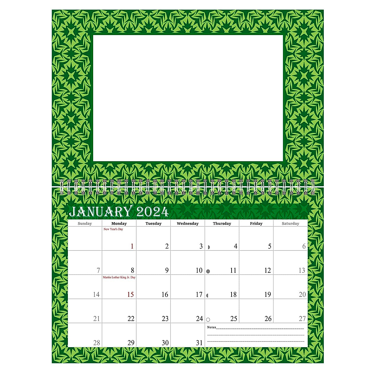 2024 Photo Frame Wall Spiral-bound Calendar (Add Your Own Photos) - 12 Months Desktop/Wall Calendar/Planner - (Edition #06)