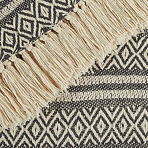 DII Rustic Farmhouse Cotton Adobe Stripe Blanket Throw with Fringe for Chair, Couch, Picnic, Camping, Beach, & Everyday Use, 50 x 60
