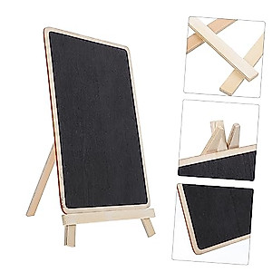 Holibanna 5pcs Blackboard Wooden Easel Small Easel Tabletop Chalkboard Signs Standing Easel Wooden Menu Board Mini Chalkboard Sign Wedding Signs 20x Boxwood Vertical Writing Board