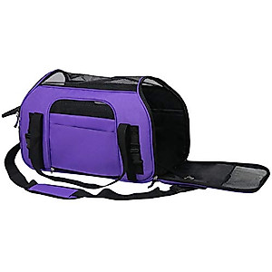 EliteField Soft Sided Pet Carrier (3 Year Warranty, Airline Approved), Multiple Sizes and Colors Available (Large: 19" L x 10" W x 13" H, Purple)