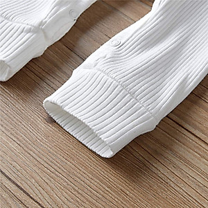 Eghunooy Baby Boy Girl Solid Color One Piece Romper Jumpsuit Outfits Clothes (Newborn) White