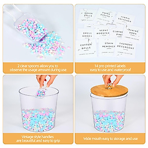 3 Pack Laundry Room Organization and Storage Jars Laundry Pod Containers and Dryer Sheet Holder with Lids and Labels for Laundry Detergent Laundry Pods Dry Sheet Organizing and Food Storage