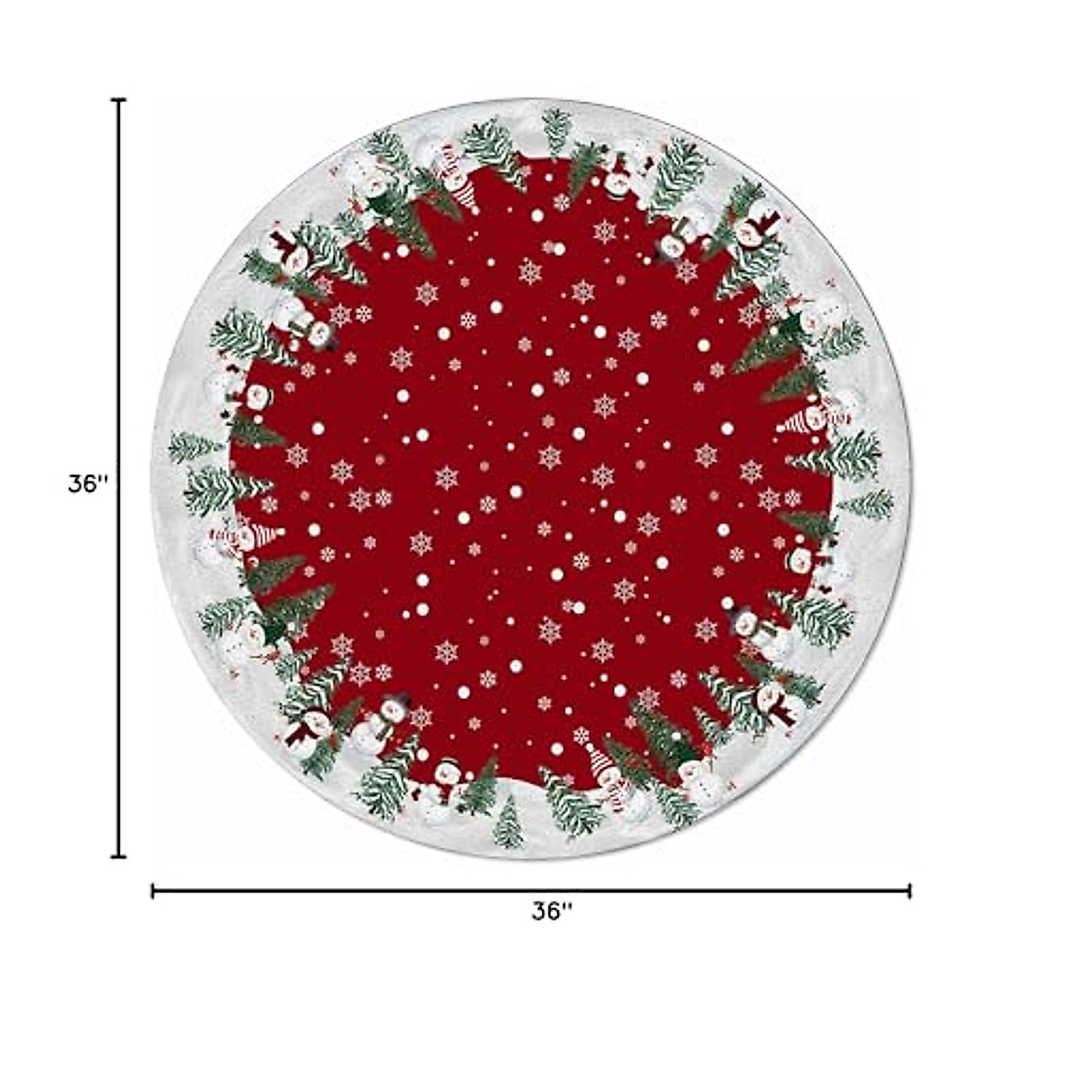 Jolunifun Christmas Red Round Area Rug 3ft,Washable Outdoor Indoor Carpet Runner Rug for Bedroom,Kitchen,Bathroom,Living/Dining/Laundry Room,Office,Area+Rug Bath Door Mat Snowflake Snowman Xmas Tree