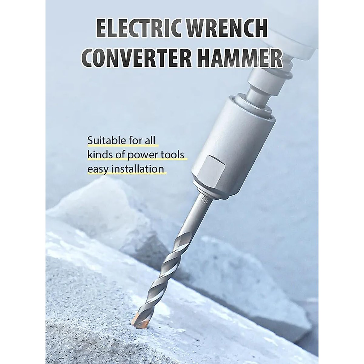 Adapter for Converting Impact Wrench to Electric Hammer, Quick Release Adapter Converter for Converting Electric Drill to Electric Hammer Converts to SDS-Plus interface