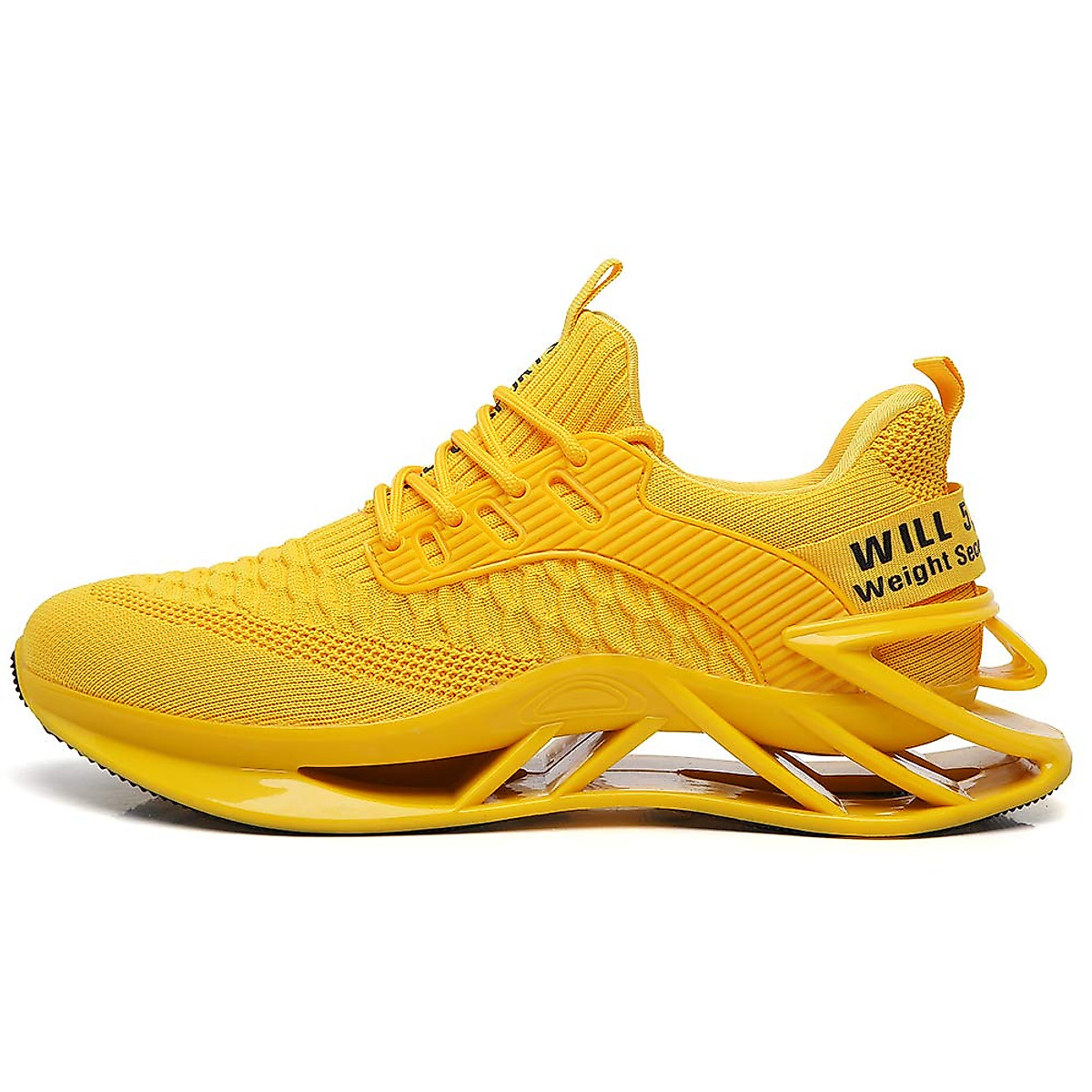 SKDOIUL Men Sport Running Sneakers Tennis Athletic Walking Shoes mesh Breathable Comfort Fashion Runner Gym Jogging Shoes Yellow Size 11