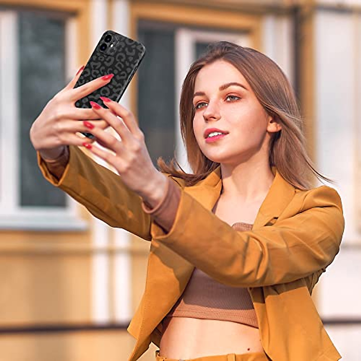 Hython Case for iPhone 11 Case Leopard, Matte Black Cheetah Print Pattern Design [Not Rub Off], Cute Slim Soft TPU Shockproof Protective Phone Case Cover for Women Men, Black Leopard Print