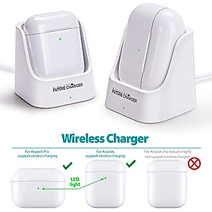 AirPod Charger, Wireless Charger for AirPods 3/2 and AirPods Pro, Groove Design and Anti-Slip Protection, Wireless AirPod Charger, AirPod Pro Charger Compatible with AirPods Pro Charging case -White