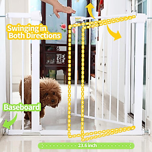 Baby Gates for Stairs and Doorways Adjustable 30-40.5 inches Walk Through Baby Gate with Door,Dog Gates for The House Indoor Safety Child Gates for Kids or Pets Pressure Mounted Metal Auto Close