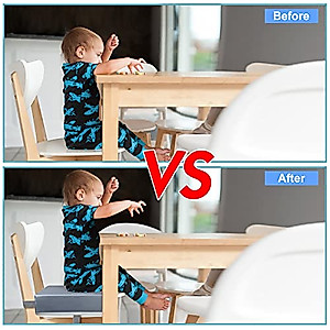 Toddler Booster Seat for Dining Table, PU Waterproof Strong Support Portable Booster Chair for Toddlers Eating, Easy Cleaning Booster Seat Cushion Detachable with Fix Straps(Larger, 14.2*12.6*3.6in)
