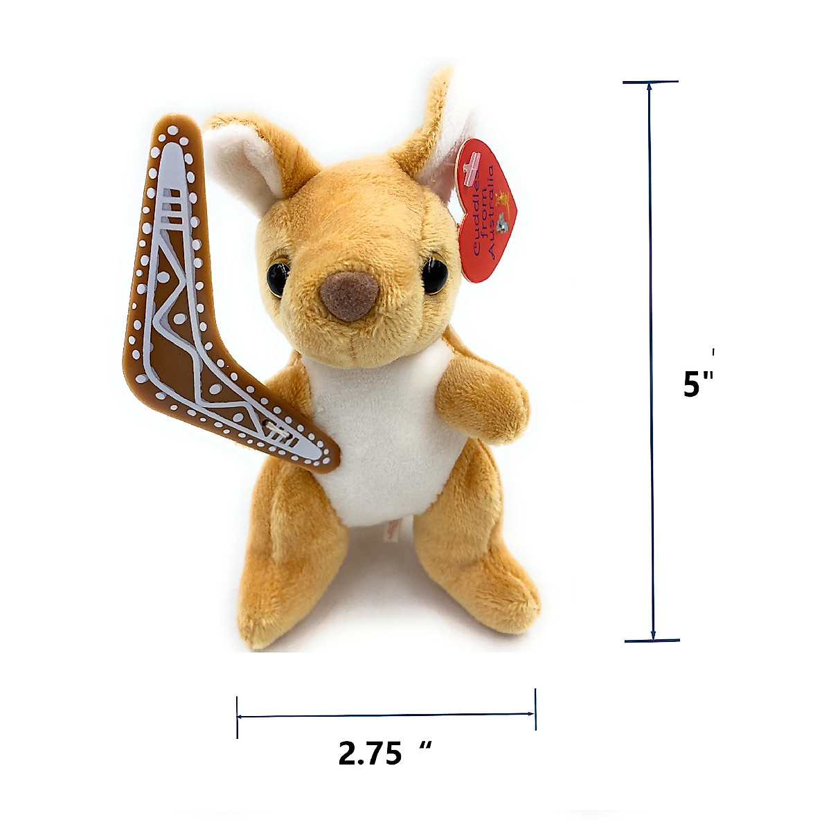 Aeisage Kangaroo 5'' Plush Toy with Boomerang, Super Soft Australian Souvenir Gift for Kids