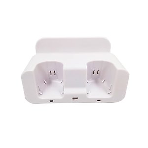 Charging Station for Wii U Gamepad and Remote Controller - Rechargeable Battery Power with USB Cord, Dock Stand and Replaceable 2800mAh Packs - Compatible with Motion in Nintendo WiiU（White）