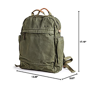 Gootium Canvas Backpack for Women Vintage Style Zipper Bag Men's Casual Daypack Cloth Outdoor Travel Rucksack, Olive