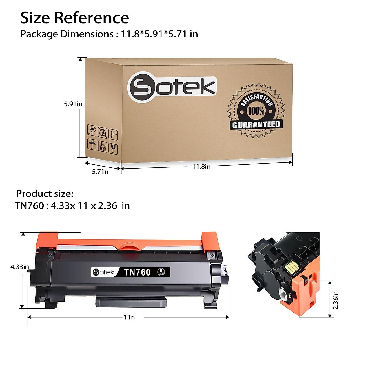 Sotek Toner Cartridge TN760 TN-760 TN730 TN-730,Work with DCP L2550DW, HL L2350DW, HL L2370DW, HL L2390DW, HL L2395DW, HL L2370DWXL, MFC L2710DW, MFC L2750DW, MFC L2750DW(2 Black)