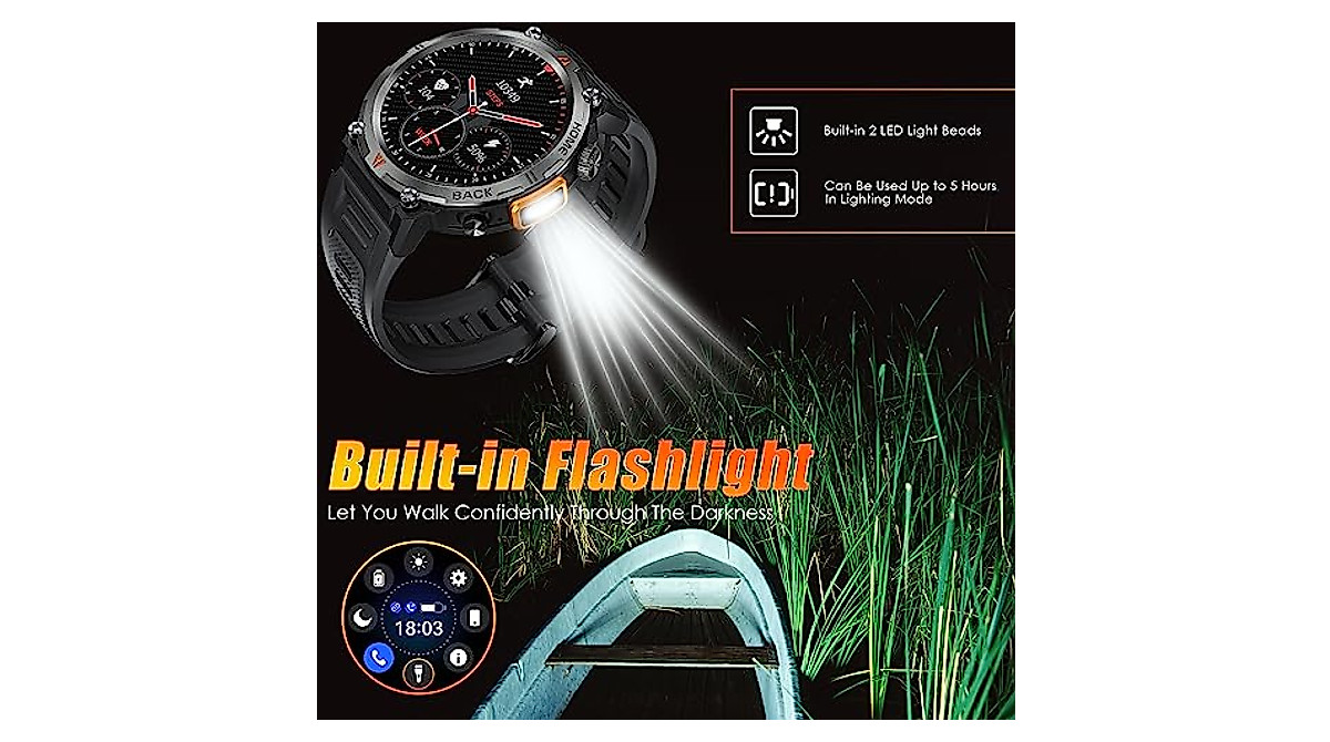 Tactical Military Smart Watch for Adventurers & Fitness
