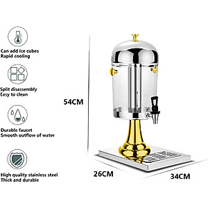 Beverage Dispenser Stainless Steel Drink Dispensers Coffee Urns, 8L/2.2 Gallon Water Dispenser with Spigot for Hot Cold Drinks Beer(Silver)