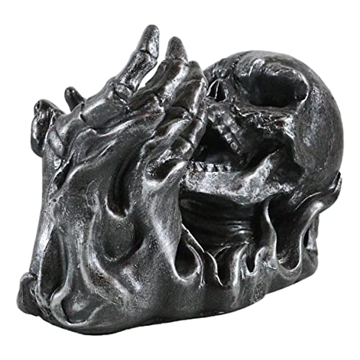 Ebros Dead Rising Skull Hell's Booze Flame Skeleton Wine Holder Figurine 11.25" L Halloween Party Hosting Centerpiece Decor