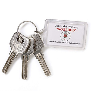 Rectangle Jw.org No Blood Double Sided Key Chain for Jehovah's Witnesses-20 Pieces Pack