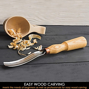 BeaverCraft Wood Carving Gouge 7L/22 Wood Carving Chisels Professional - Spoon Gouge, Cup Chisel Curved Chisel for Woodworking - Spoon Carving Knife Wood Whittling Knife - Bowl Spoon Carving Tools