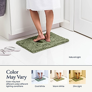 2 Piece Bathroom Rugs Bath Mat Set - Soft Plush Chenille Shower Mats for Bathroom Durable Bath Rug with Rubber Backing, Ultra Absorbent Bath Rugs, Bathtub Mat, Bathroom Rug Mats - 30x20 + 24x17 Inch