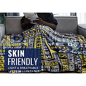 InnoBeta Electrician Gifts for Men, Throw Blanket for Dad, Husband, Father's Day, Christmas, Birthday - 50" X 65"