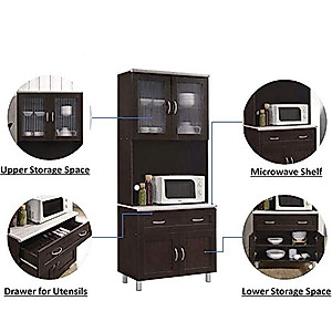 HODEDAH IMPORT Kitchen Cabinet, Chocolate
