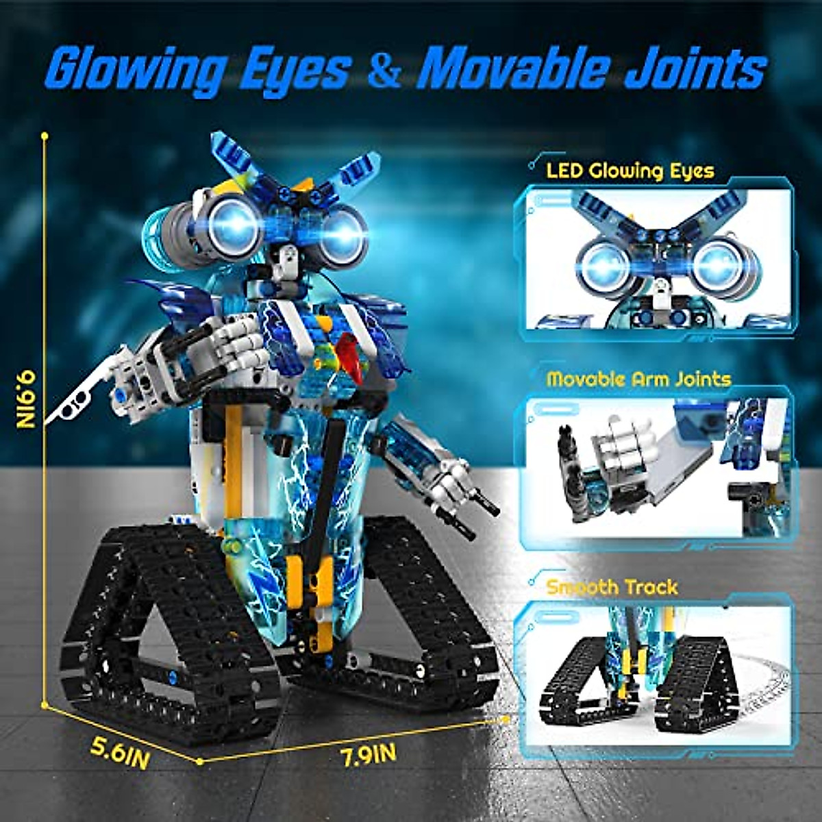 HAKPNEW Remote Control Building Blocks,Programmable Building Robotics Kit with APP Kids Robot Toys for Boys 6-12 Years Old