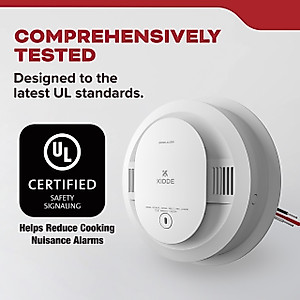 Kidde Hardwired Smoke Detector, AA Battery Backup, Interconnectable, LED Warning Light Indicators, 4 Pack