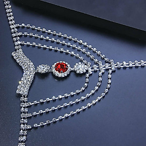 Sexy Chain Crystal Thong Panties for Women Rhinestone Body Waist Chains Jewelry