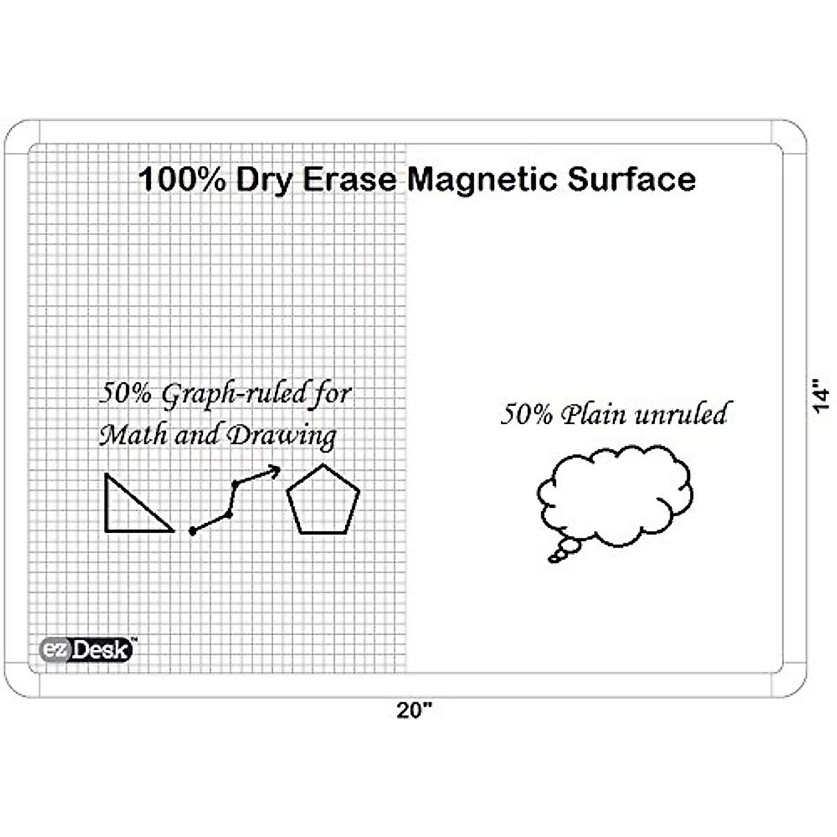 Fun Express EZDesk Magnetic Dry Erase Lap Desk with Graph Ruling, Tablet Dock and Accessories