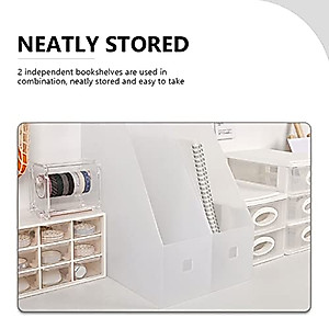STOBOK File Folder Organizer Plastic Desk Organizer Magazine Rack Magazine File Holder File Holder 2pcs