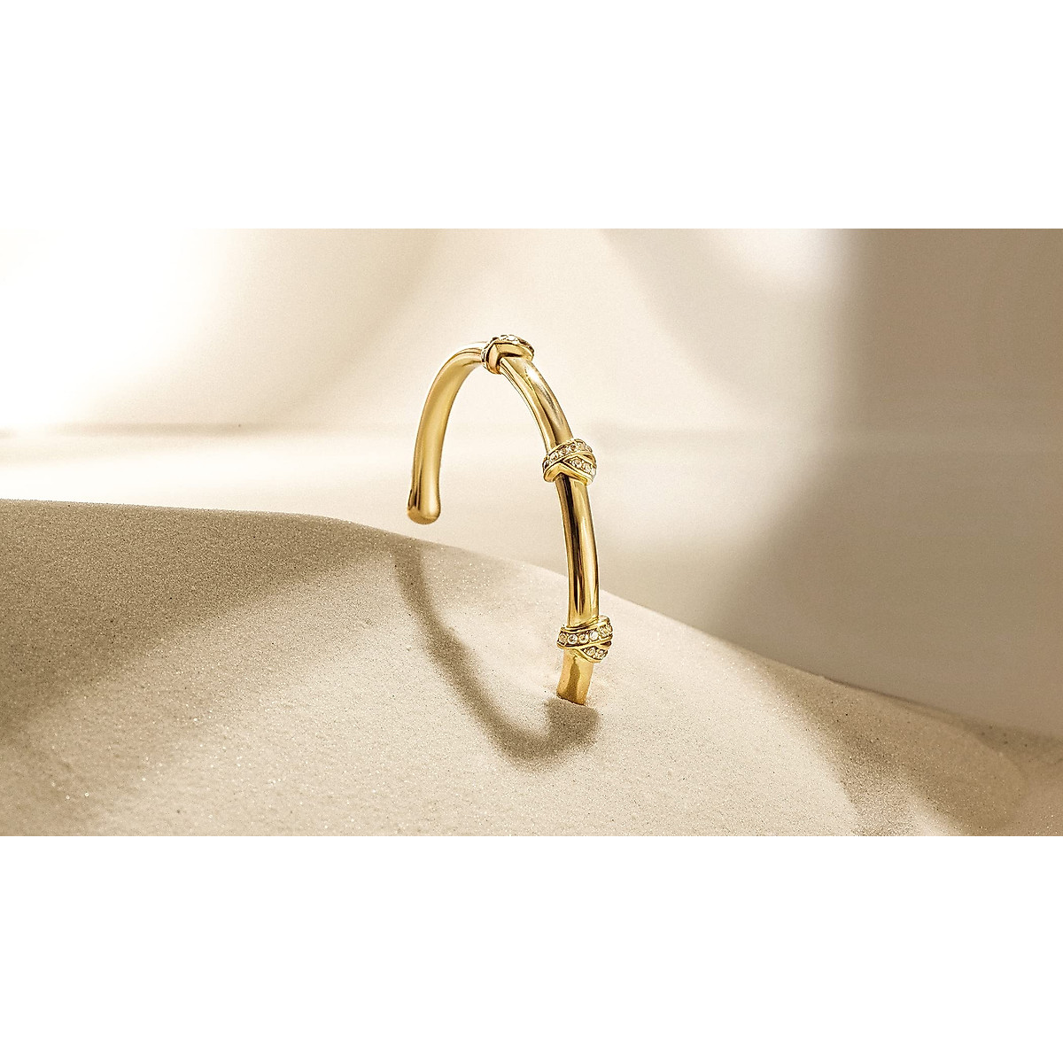 CIUNOFOR 18K Gold filledfor Her Women Bracelet Bangle with Cubic Zirconia Stones Hinged Jewelry with Crystal Oval Love For Men Friendship Birthday Present