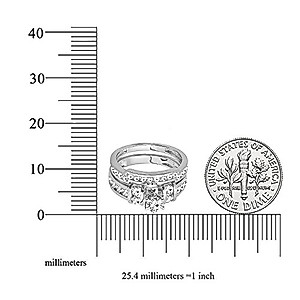 Dazzlingrock Collection 1.80 Carat (ctw) 14K White Gold Round Diamond Bridal Engagement Ring Wedding Band Set (Size 10.25)