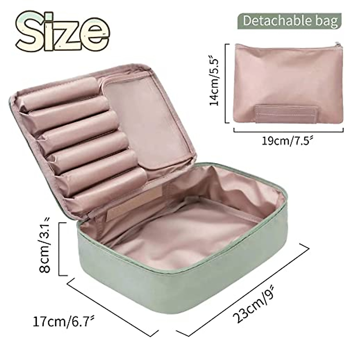 Queboom Travel Makeup Bag Cosmetic Bag Makeup Bag Toiletry bag for women and men (Green)