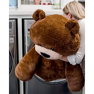 Animal Adventure | Sqoosh2Poof Giant, Cuddly, Ultra Soft Plush Stuffed Animal with Bonus Interactive Surprise - 54" Bear , Brown