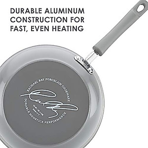 Rachael Ray Brights Nonstick Cookware Pots and Pans Set, Sea -Salt Gray