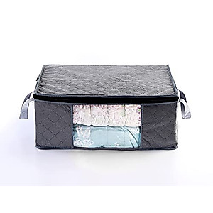 ABO Gear G01 Bins Bags Closet Organizers Sweater Clothes Storage Containers, 3pc Pack, Gray, 3 Count