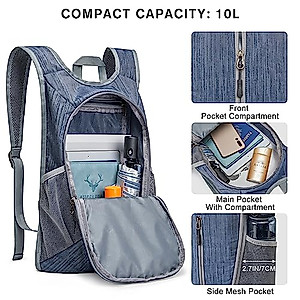 G4Free 10L Hiking Backpack Small Travel Hiking Daypack Lightweight Packable Backpack Casual Foldable Shoulder Bag