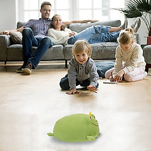 CAZOYEE Super Soft Frog Plush Stuffed Animal, Cute Frog Snuggly Hugging Pillow, Adorable Frog Plushie Toy Gift for Kids Toddlers Children Girls Boys Baby, Cuddly Plush Frog Decoration